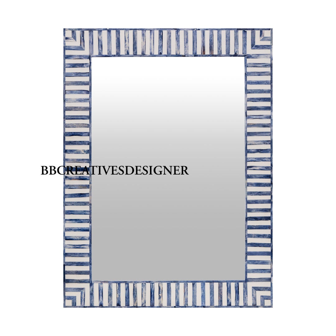 Handmade Wooden Bone Inlay Mirror Frame / Wall Decor / Wall Mirror in ...