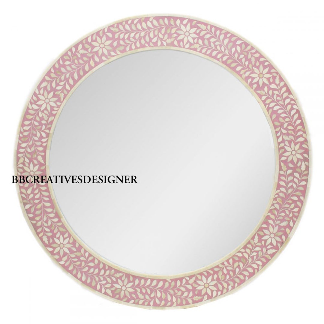 Handmade Wooden Bone Inlay Mirror Frame / Wall Decor / Wall Mirror in ...