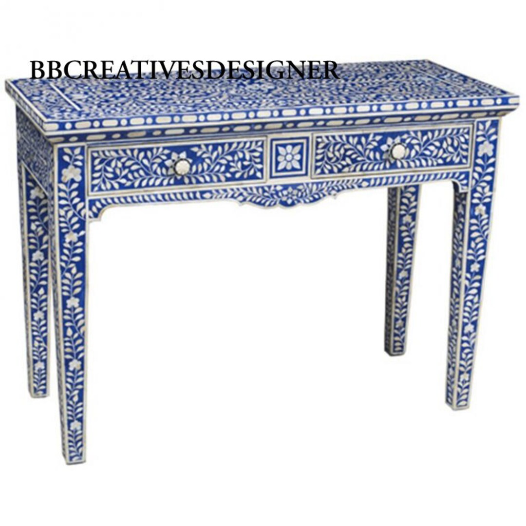 Handmade Wooden Bone Inlay Console/ Console Table / Desk / Study Table ...