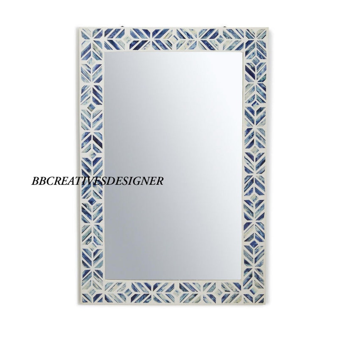 Handmade Wooden Bone Inlay Mirror Frame / Wall Decor / Wall Mirror in ...