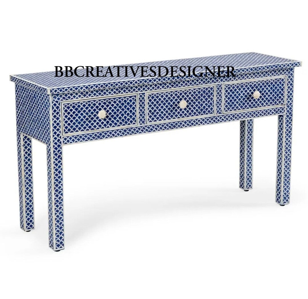 Handmade Wooden Bone Inlay Console/ Console Table / Desk / Study Table ...