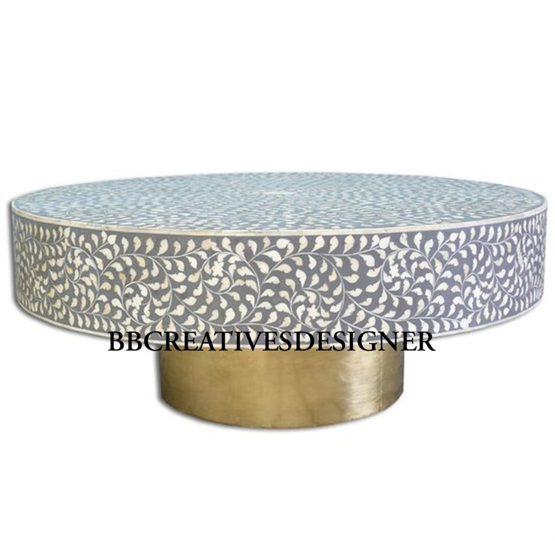 Handmade Wooden Bone Inlay Coffee Table/ Center Table / Inlay Coffee ...