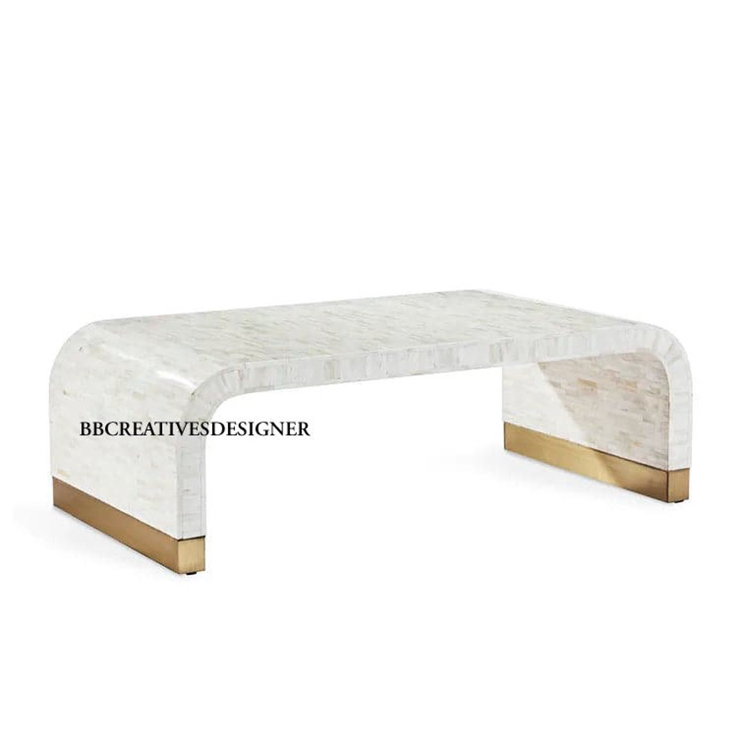 Handmade Wooden Bone Inlay Coffee Table/ Center Table / Inlay Coffee ...