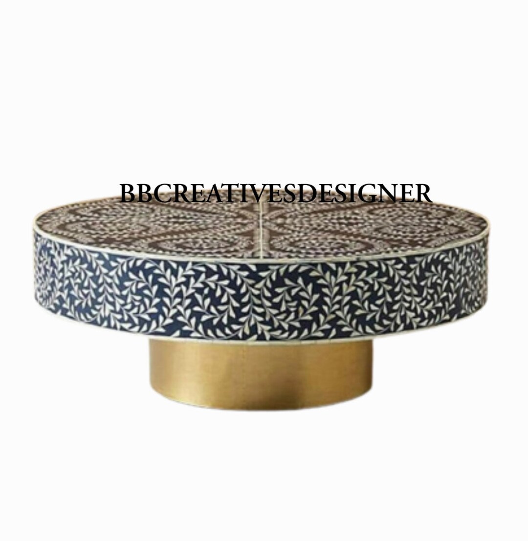 Handmade Wooden Bone Inlay Coffee Table/ Center Table / Inlay Coffee ...
