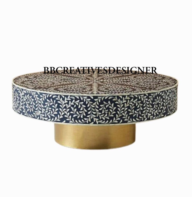 Handmade Wooden Bone Inlay Coffee Table/ Center Table / Inlay Coffee ...