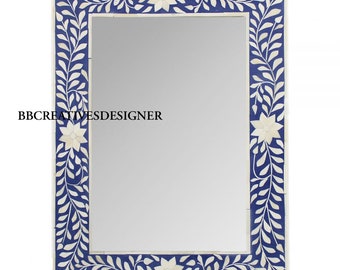Handmade Wooden Bone Inlay Mirror Frame / Wall Decor / Wall Mirror in ...