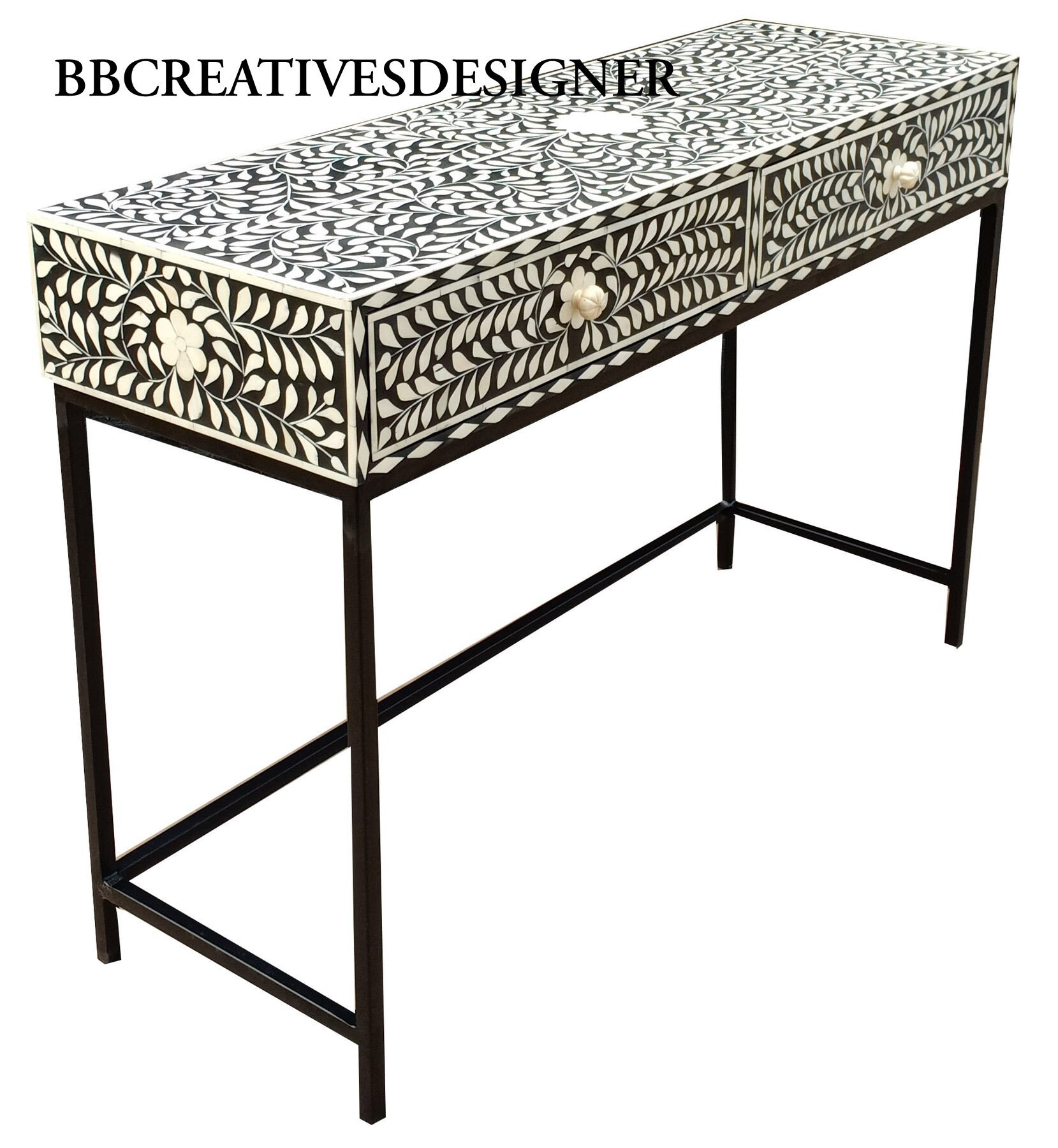 Handmade Wooden Bone Inlay Console/ Console Table / Desk / Study Table ...
