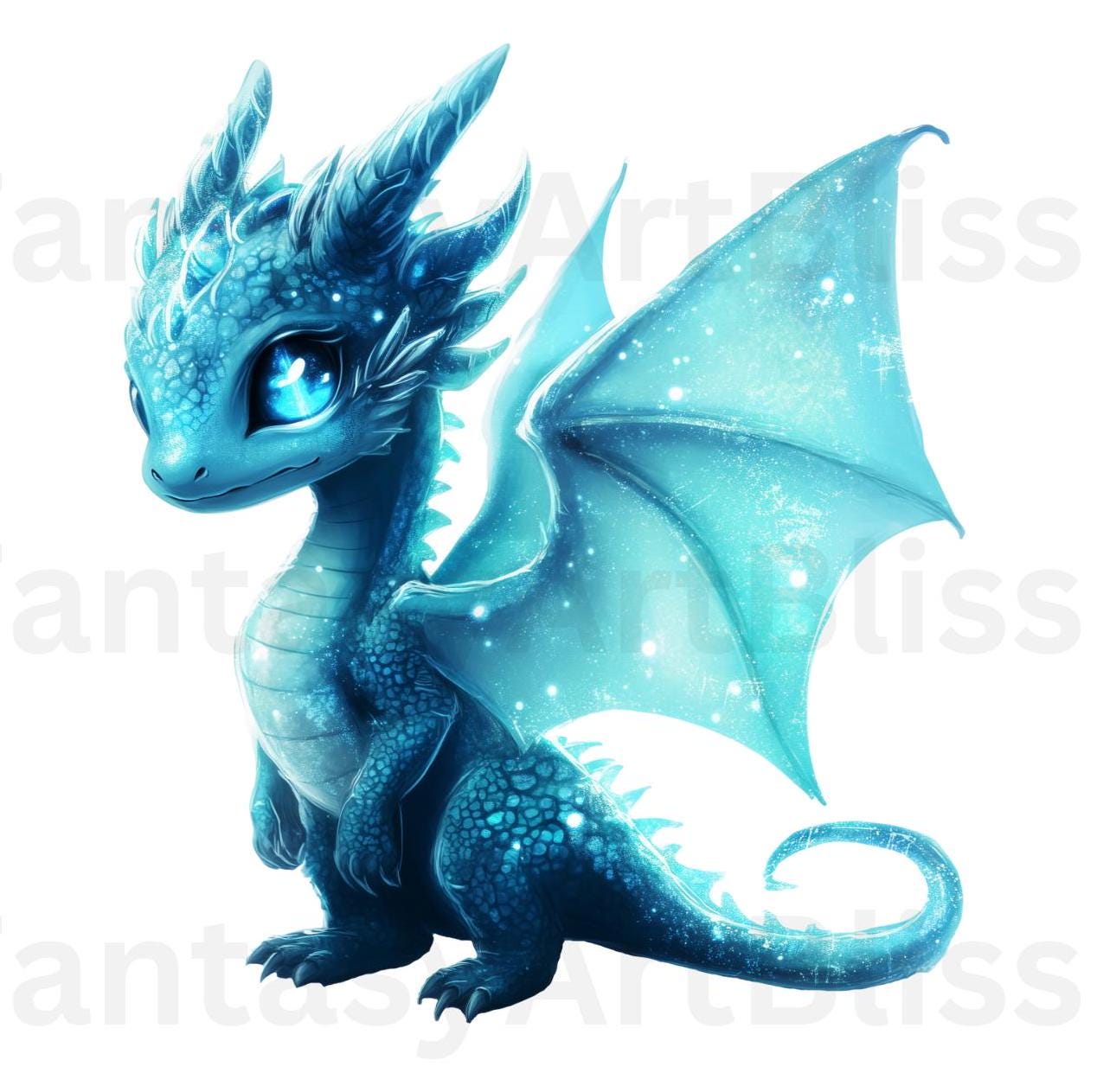 Clipart Dragon Transparent Background Realistic Cute Blue Fantasy ...