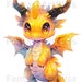 Dragon Watercolor Clipart Cute Yellow Fantasy Animal, Transparent ...