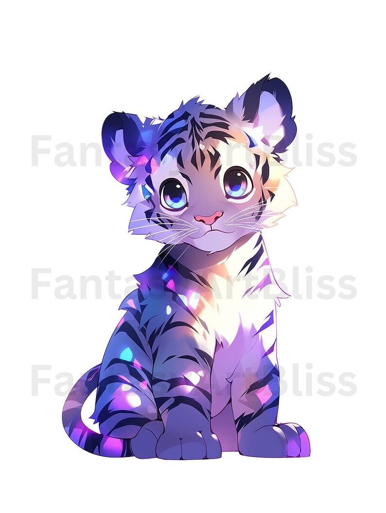 Cute Purple Tiger, Transparent Background, Beautiful and High Quality ...