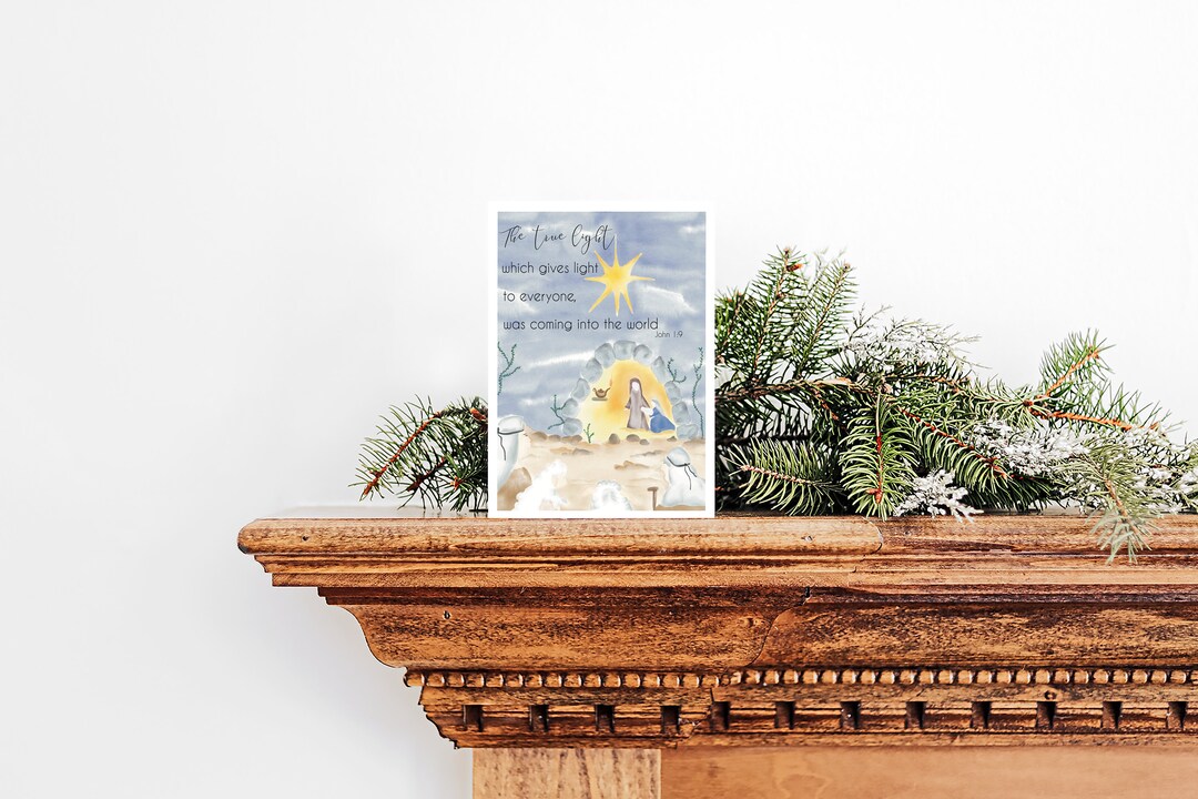 Hand-painted Watercolor Print Christmas Nativity Postcards 5 X 7 Inches ...