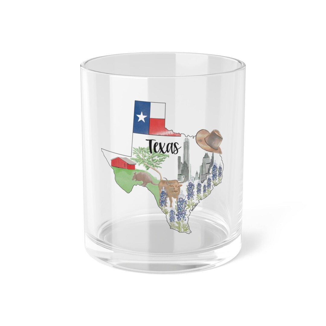 Texas State Hand-painted Digital Art Print Glass for Texas Lover Gift ...