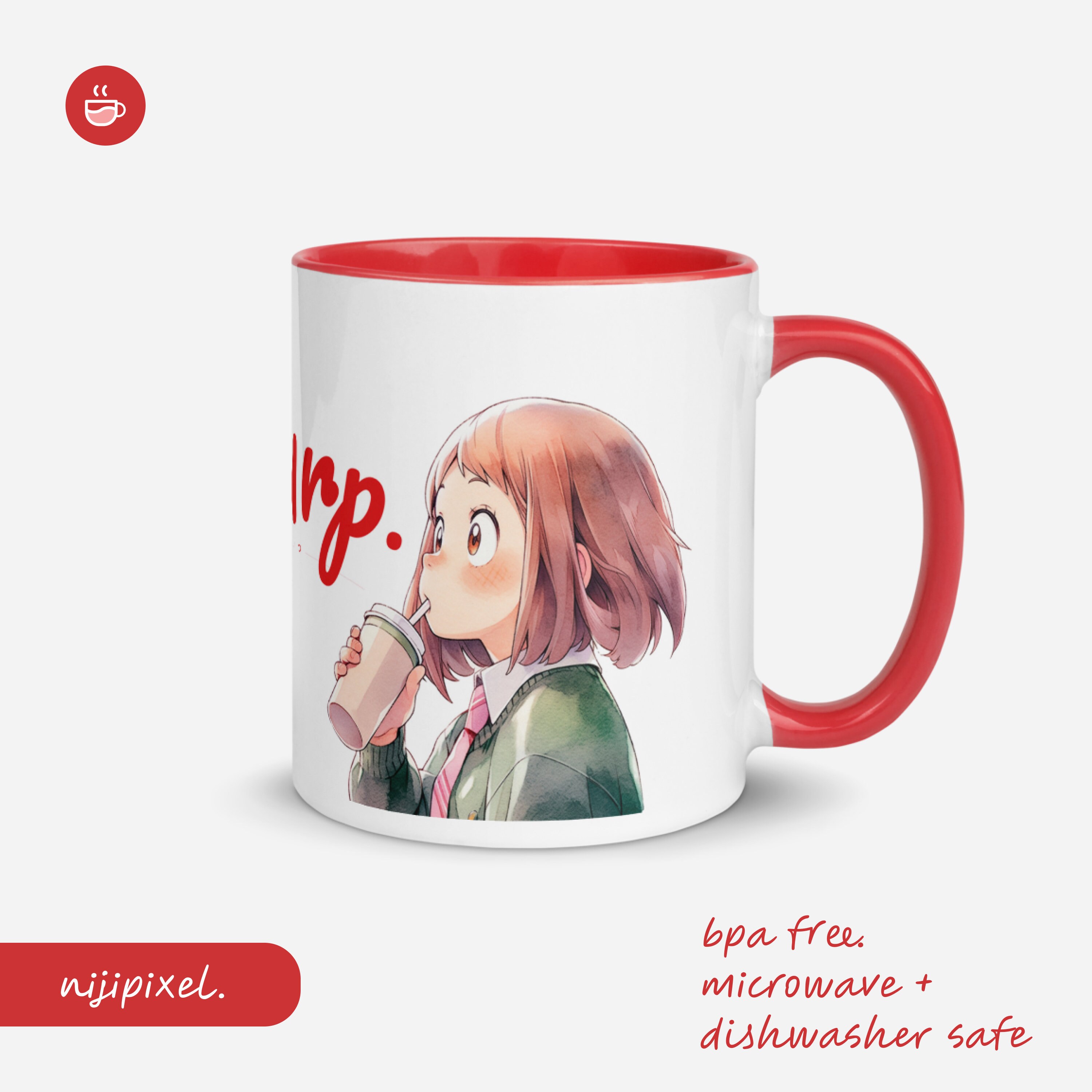 My Hero Academia Anime Mug, Ochaco Uraraka, Kawaii Cup, Inspired Design ...