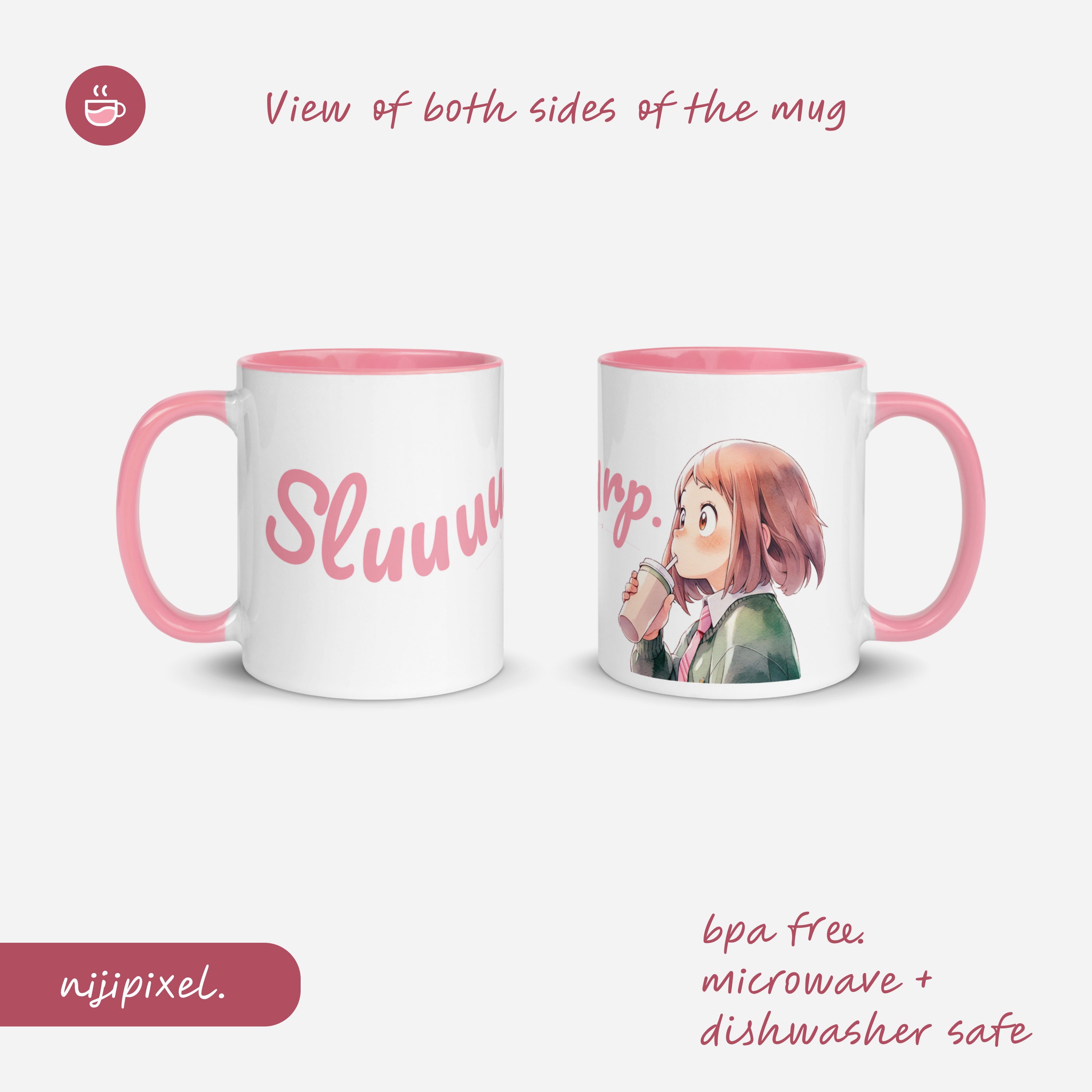 My Hero Academia Anime Mug, Ochaco Uraraka, Kawaii Cup, Inspired Design ...