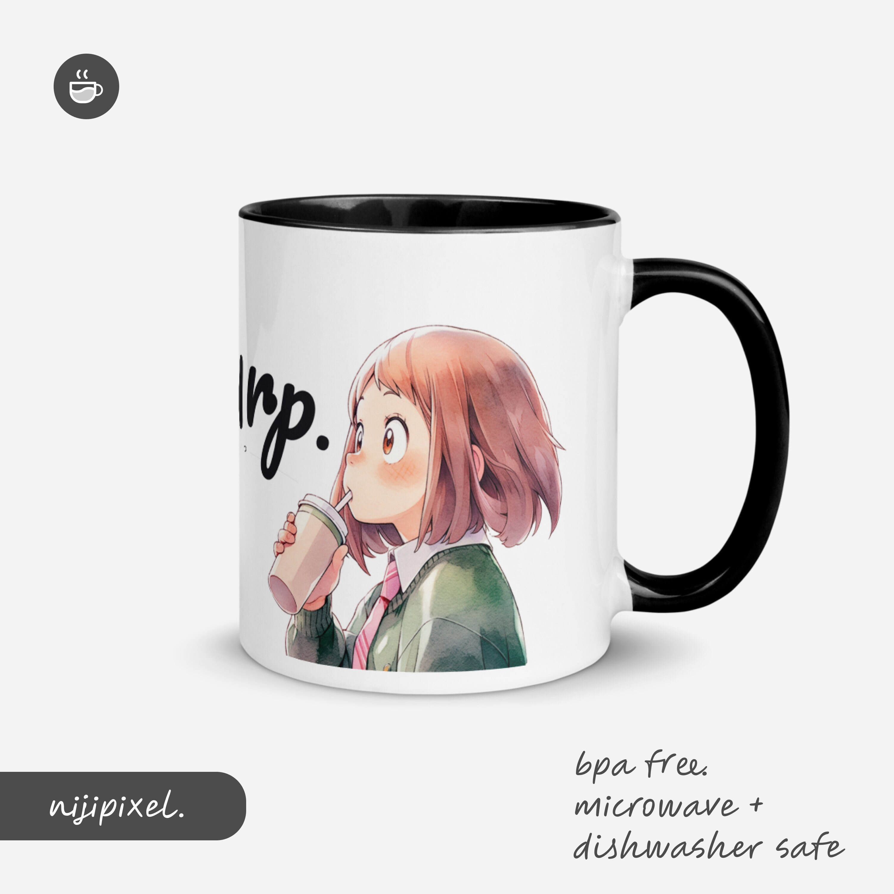 My Hero Academia Anime Mug, Ochaco Uraraka, Kawaii Cup, Inspired Design ...