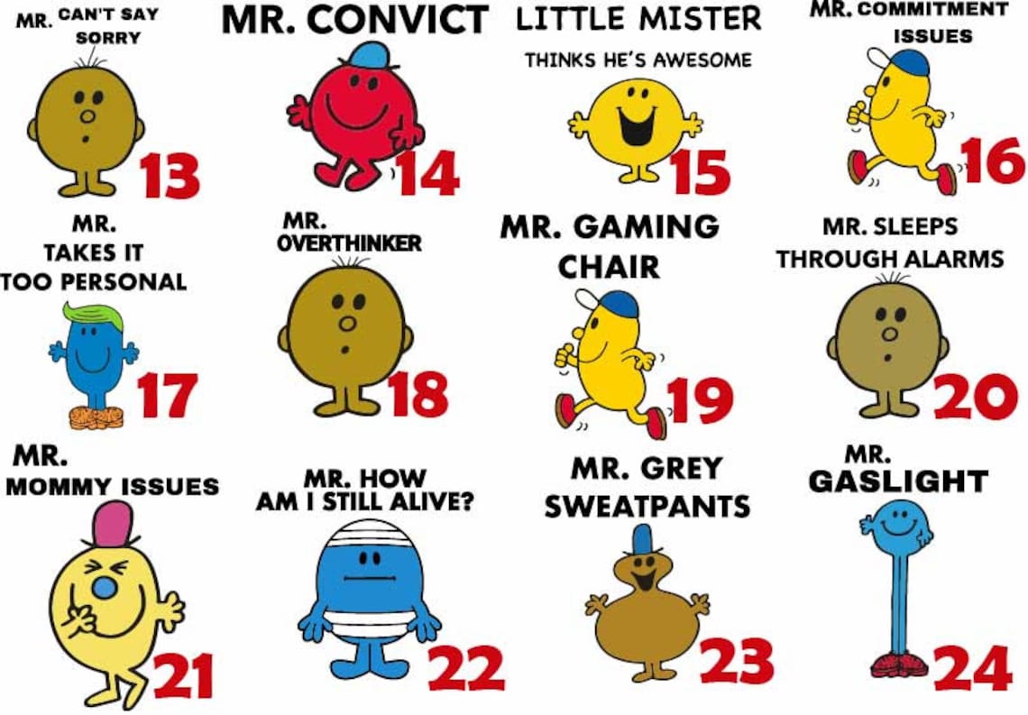 Mr. Men Shirt Mr. Men Little Miss Funny Shirts Funny Mr. - Etsy