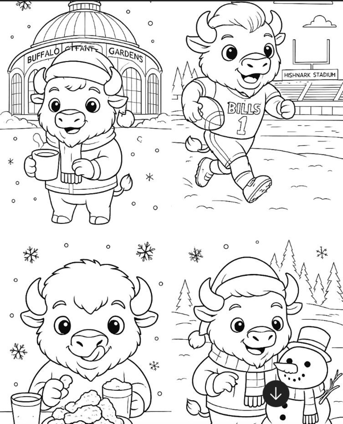 Buffalo Themed Coloring Book: Football, City, Josh Allen, Buffalo ...
