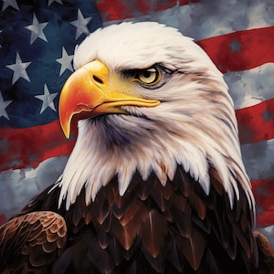 The Emblem of Freedom - Bald Eagle Art, American Flag Print, Patriotic ...