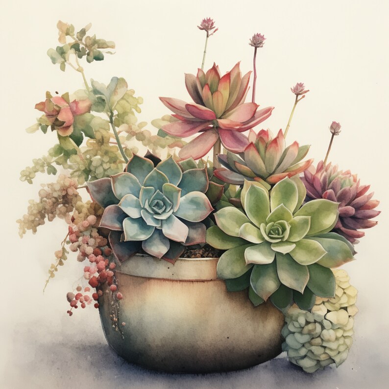 Digital Watercolour Print, Printable Watercolor Painting for Home, Set ...