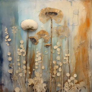 Botanical Digital Art - Printable Contemporary Tranquility Artwork ...