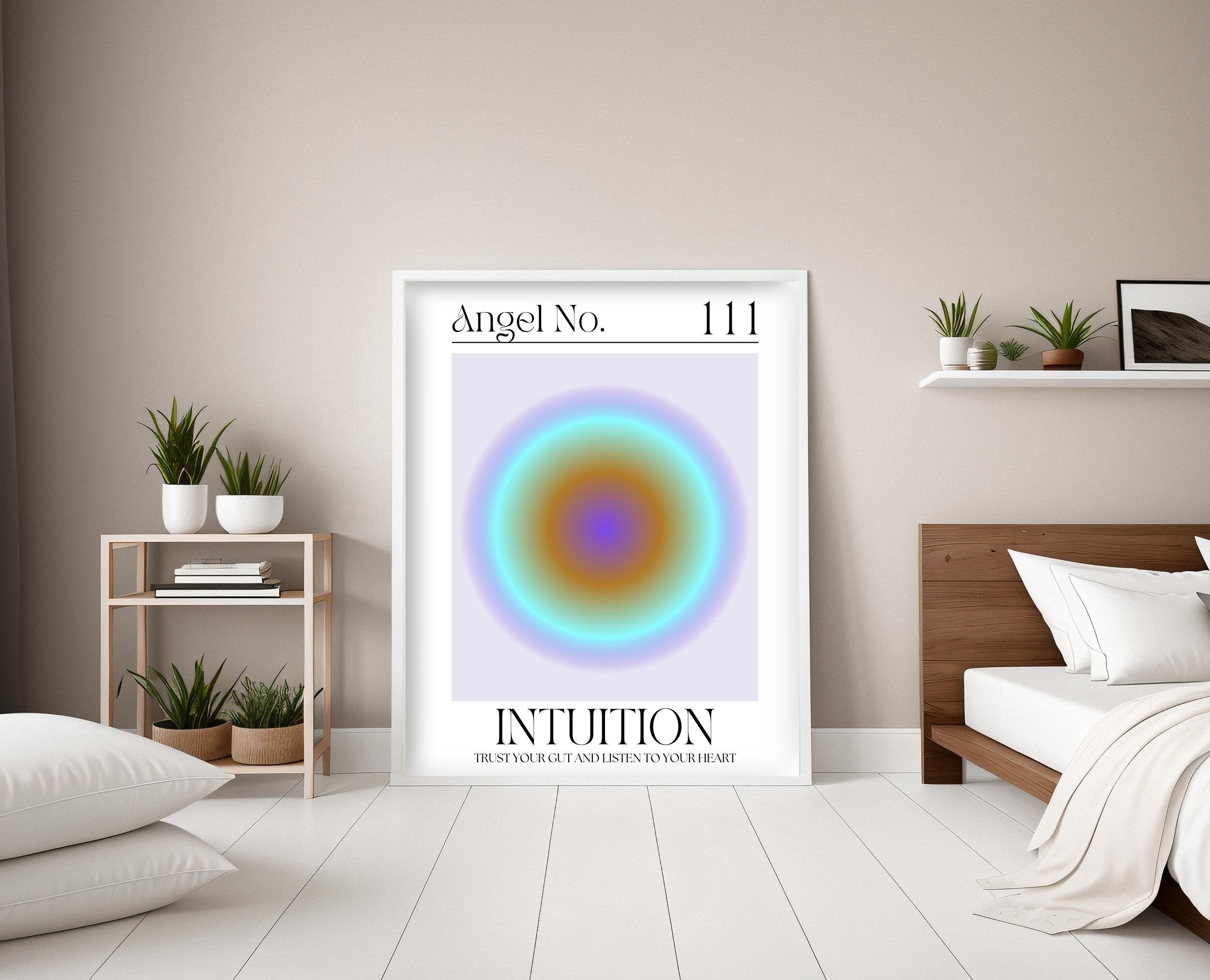 Angel Number 111 Aura Printable Poster Angel Number Wall Art Spiritual ...
