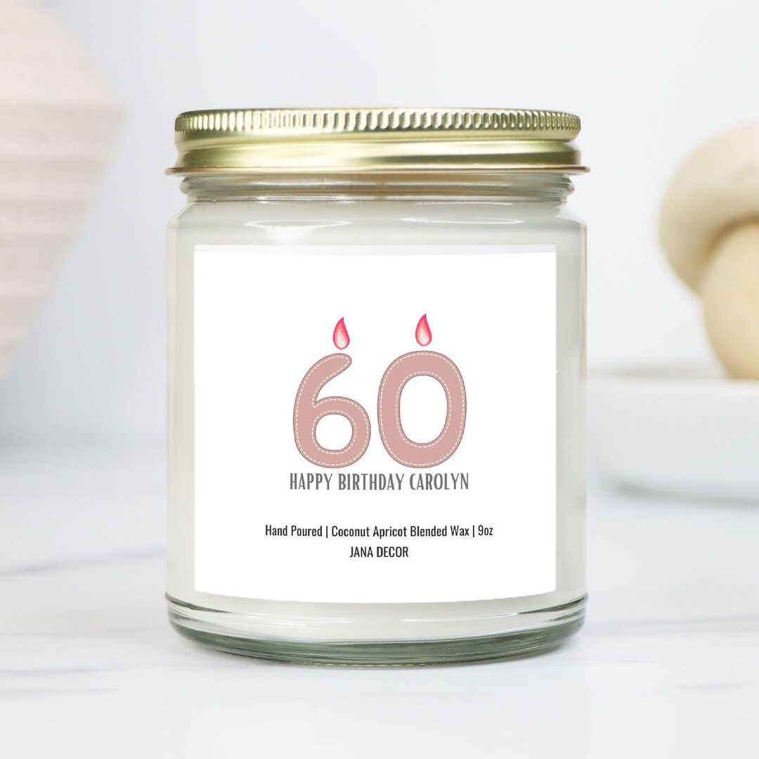 Personalized 60th Birthday Candle Gift for Women | 60th Gift for Her ...