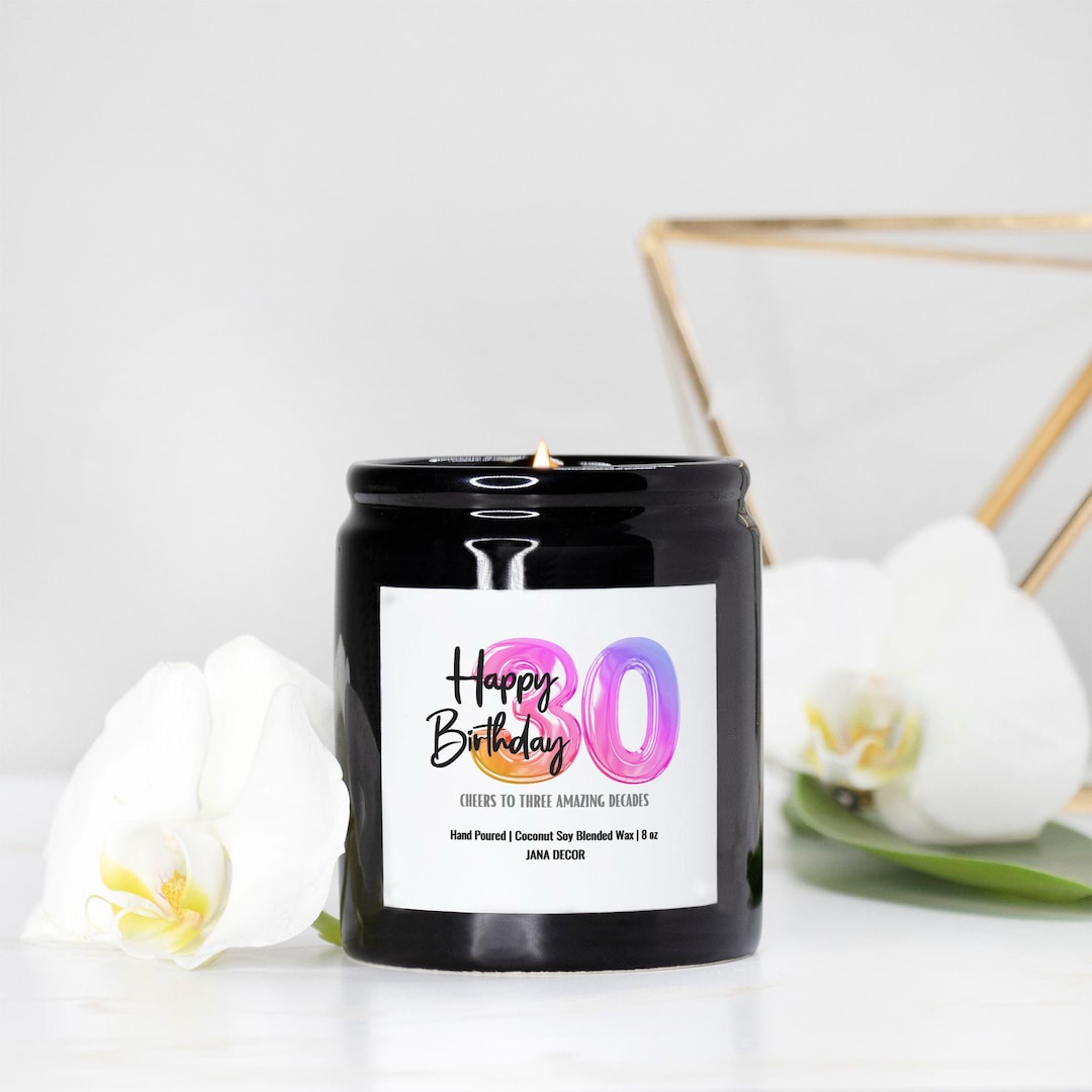 Happy 30th Birthday Candle 30th Birthday Gift for Women Friend ...