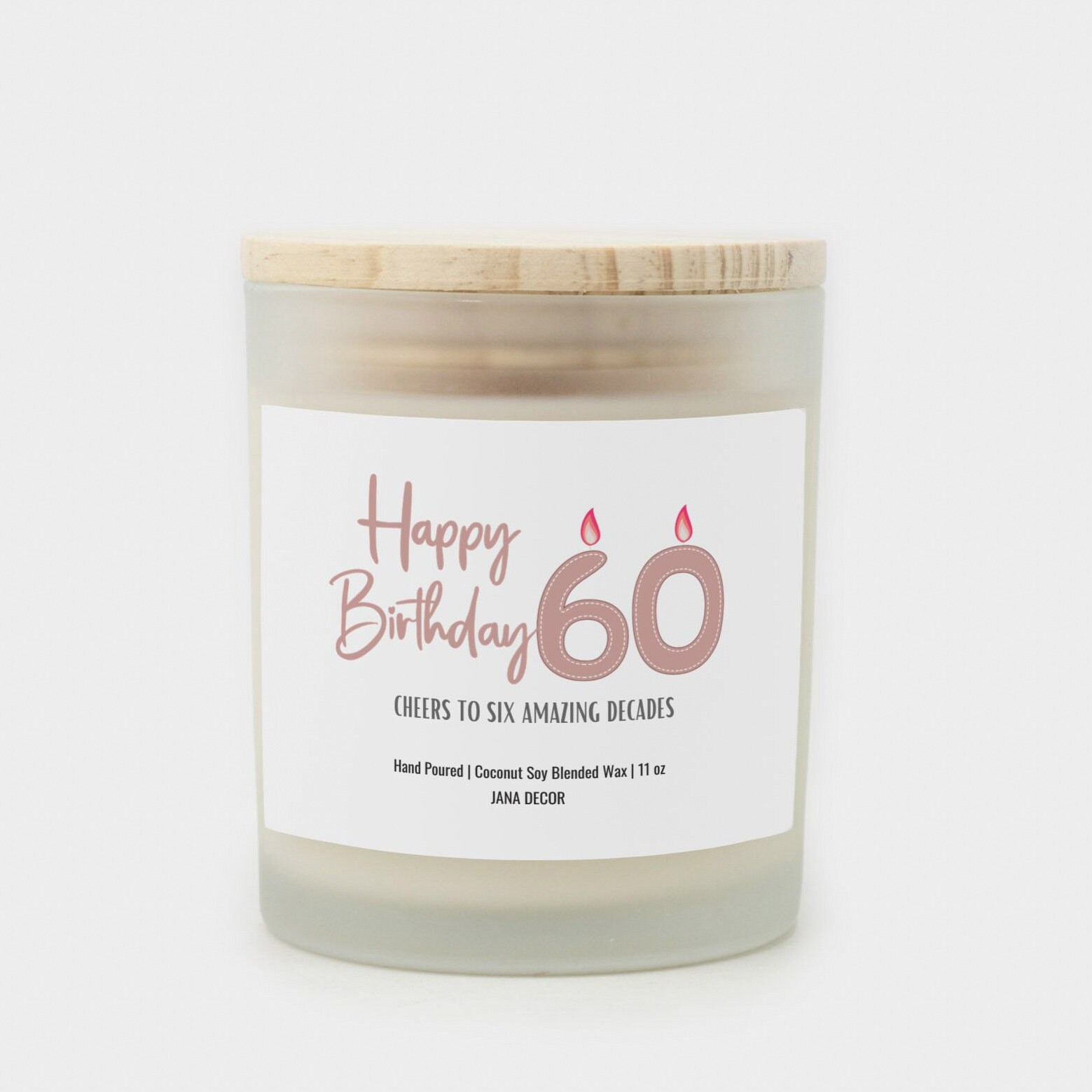 Happy 60th Birthday Candle 60th Birthday Gift for Women Friend ...