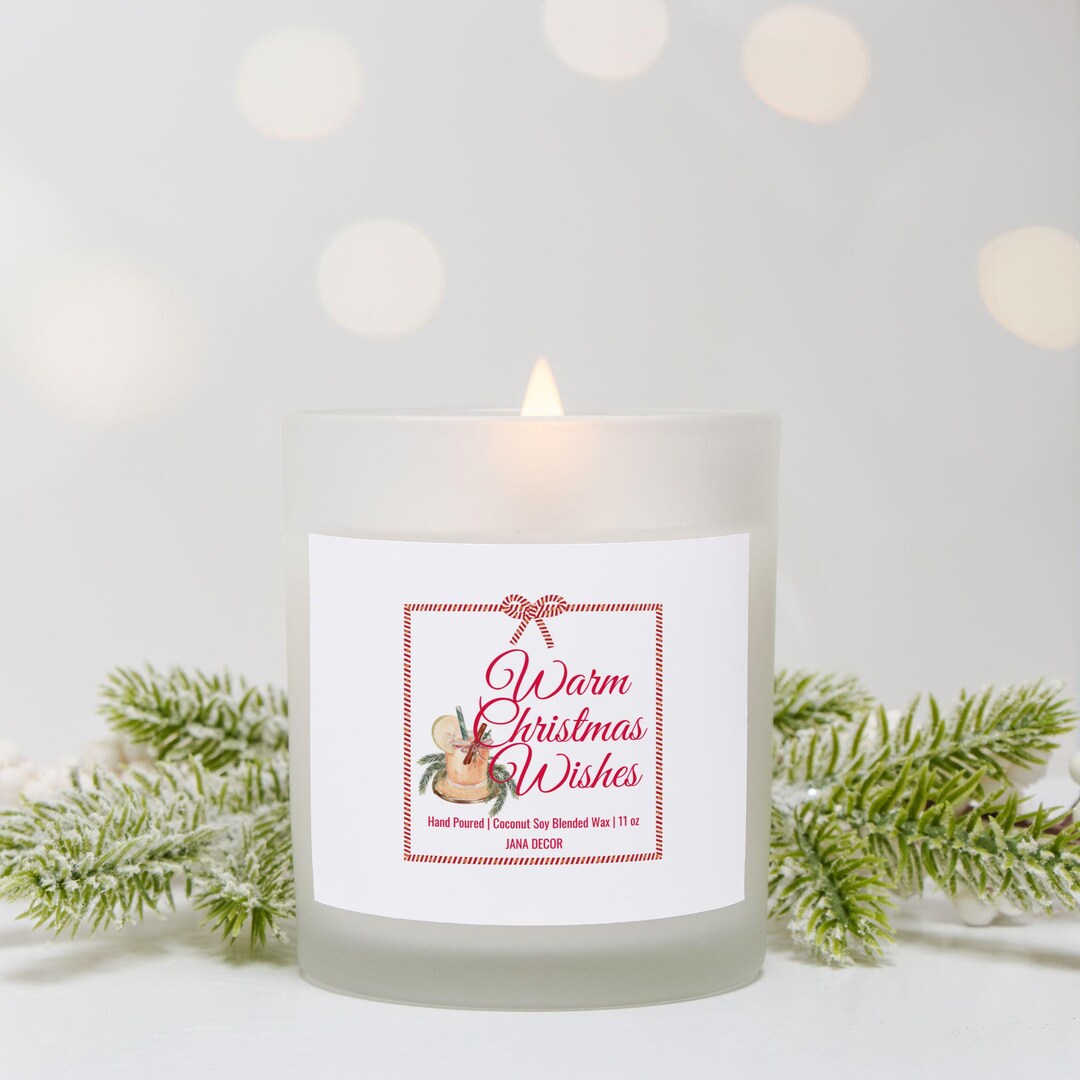 Warm Christmas Wishes Christmas Card Candle Holiday Gift Idea Winter ...
