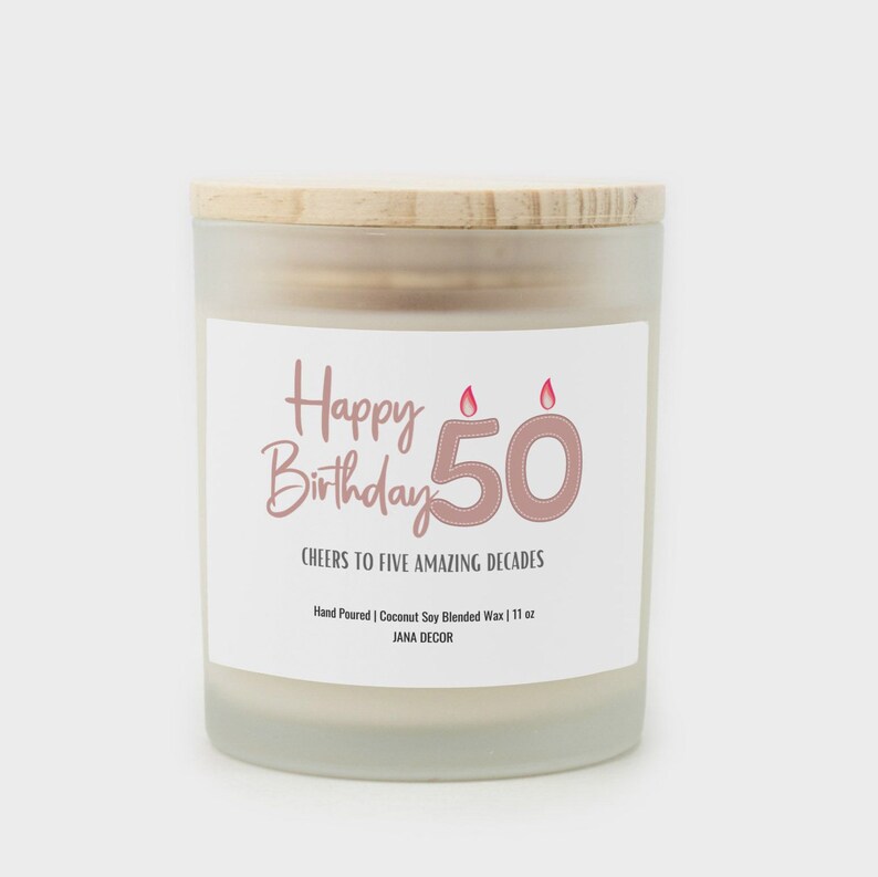 Happy 50th Birthday Candle 50th Birthday Gift for Women Friend ...