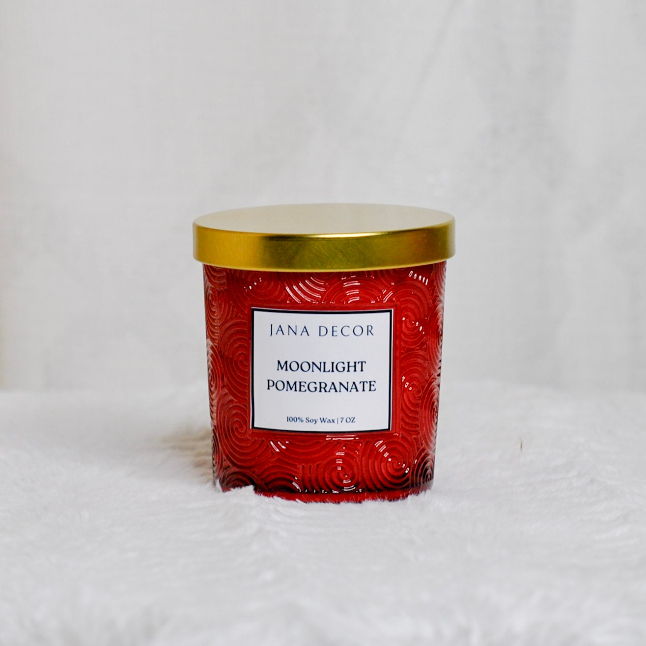 Moonlight Pomegranate Soy Candle 7oz Cut Glass Candle Christmas Candle Pomegranate Scent Hand ...