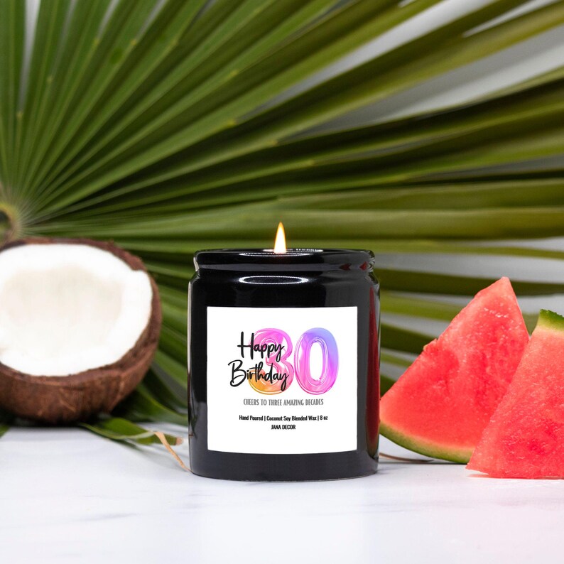 Happy 30th Birthday Candle 30th Birthday Gift for Women Friend ...