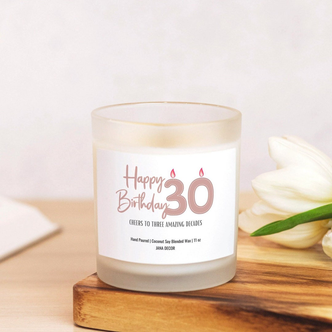 Happy 30th Birthday Candle 30th Birthday Gift for Women Friend ...