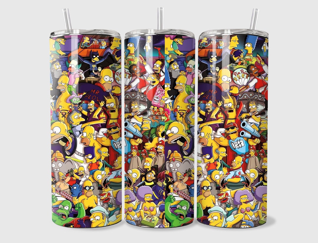 The Simpsons 20oz Tumbler, Video Games, Gamer Player Tumbler, Travel ...