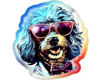 Holographic Sticker Fun Party Dog #2 - Etsy