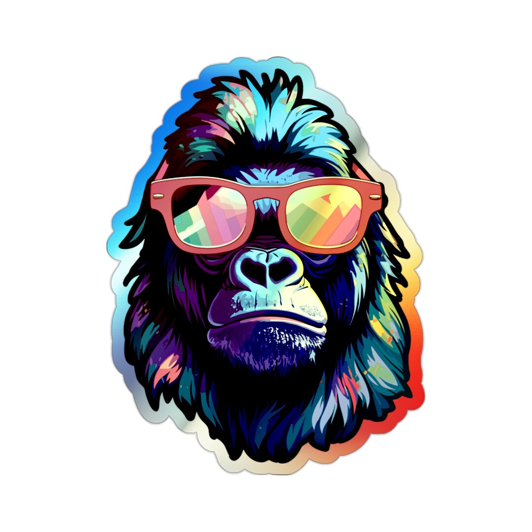 Holographic Sticker Fun Party Gorilla #1 - Etsy
