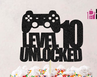 Level 9 Unlocked SVG, Gamer SVG, 9th Birthday Cake Topper SVG, Cake ...