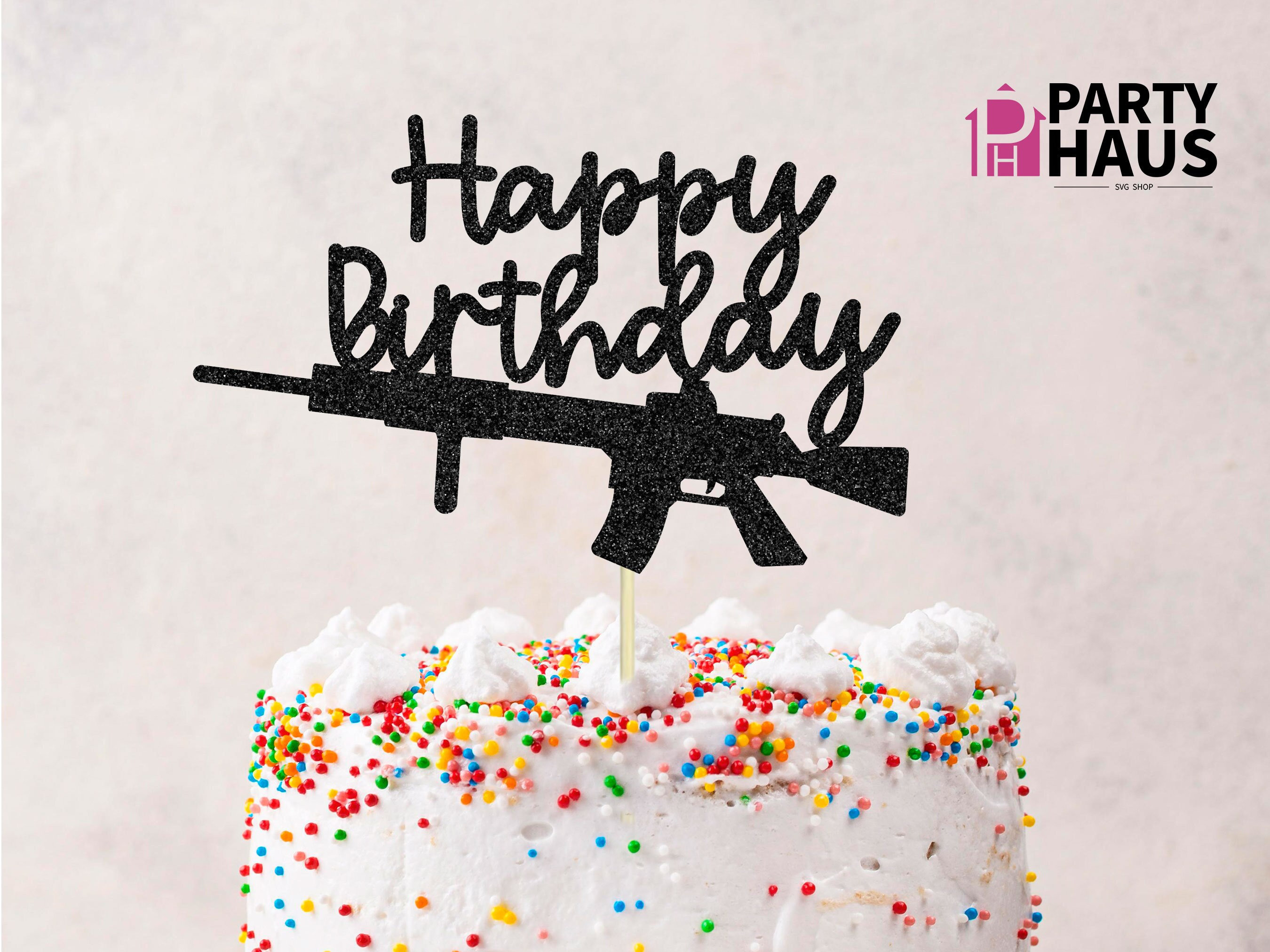 Rifle Cake Topper SVG, Hunter Bday SVG, Hunting Party Cake Topper SVG ...