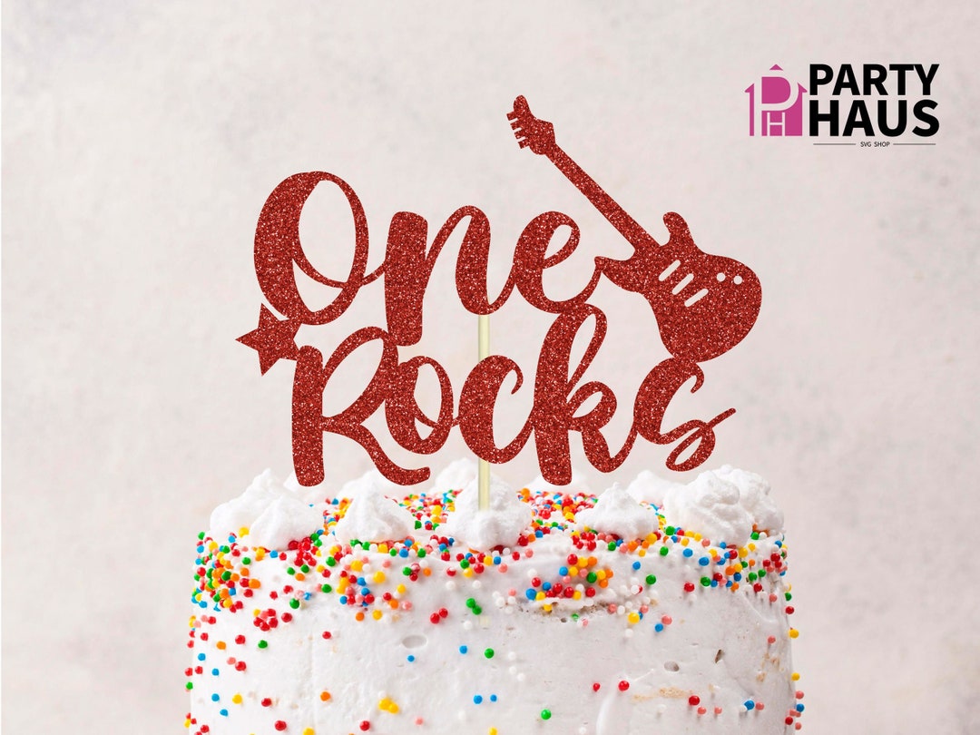 One Rocks Cake Topper Svg, Rockstar 1st Bday Svg Png, Rock N' Roll ...
