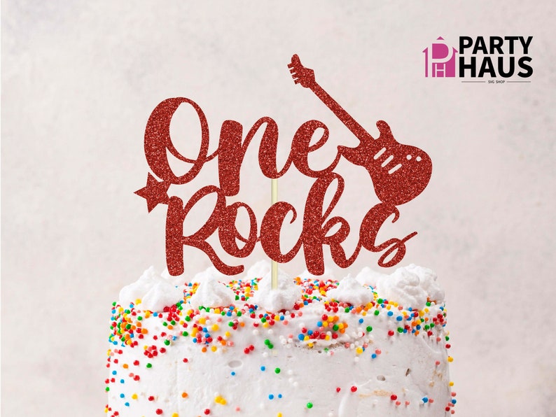 One Rocks Cake Topper Svg, Rockstar 1st Bday Svg Png, Rock N' Roll ...