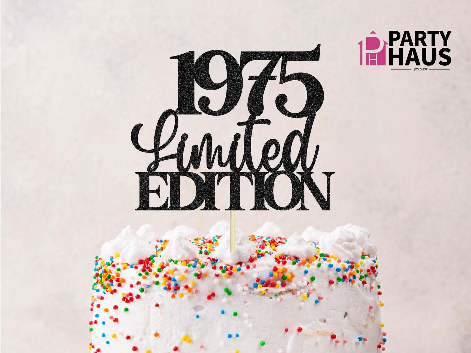 1975 Limited Edition SVG, 1975 Birthday SVG, Cake Topper Cut File, Cake ...