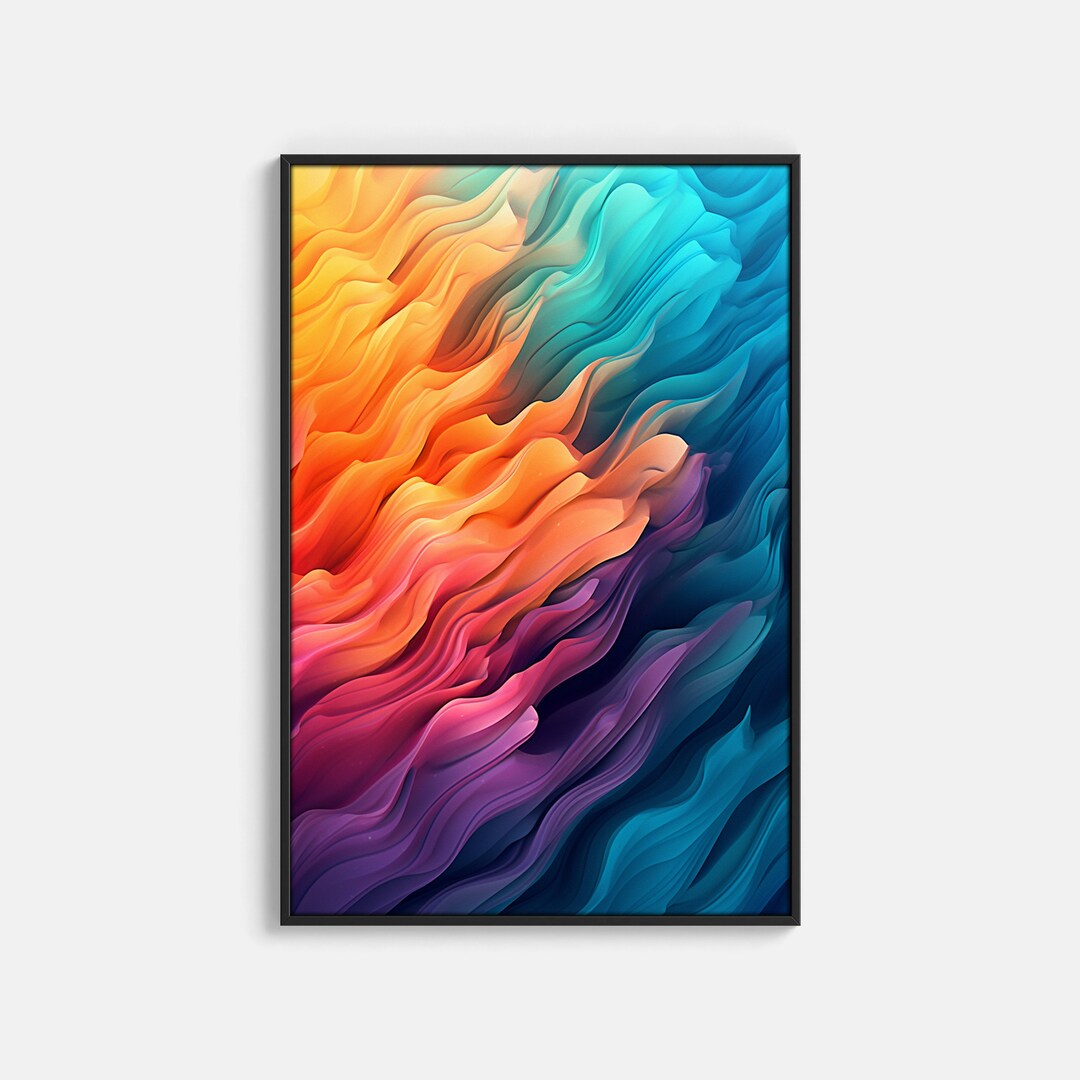 Abstract Rainbow PRINTABLE Multicolor Gradient Creative Wall - Etsy