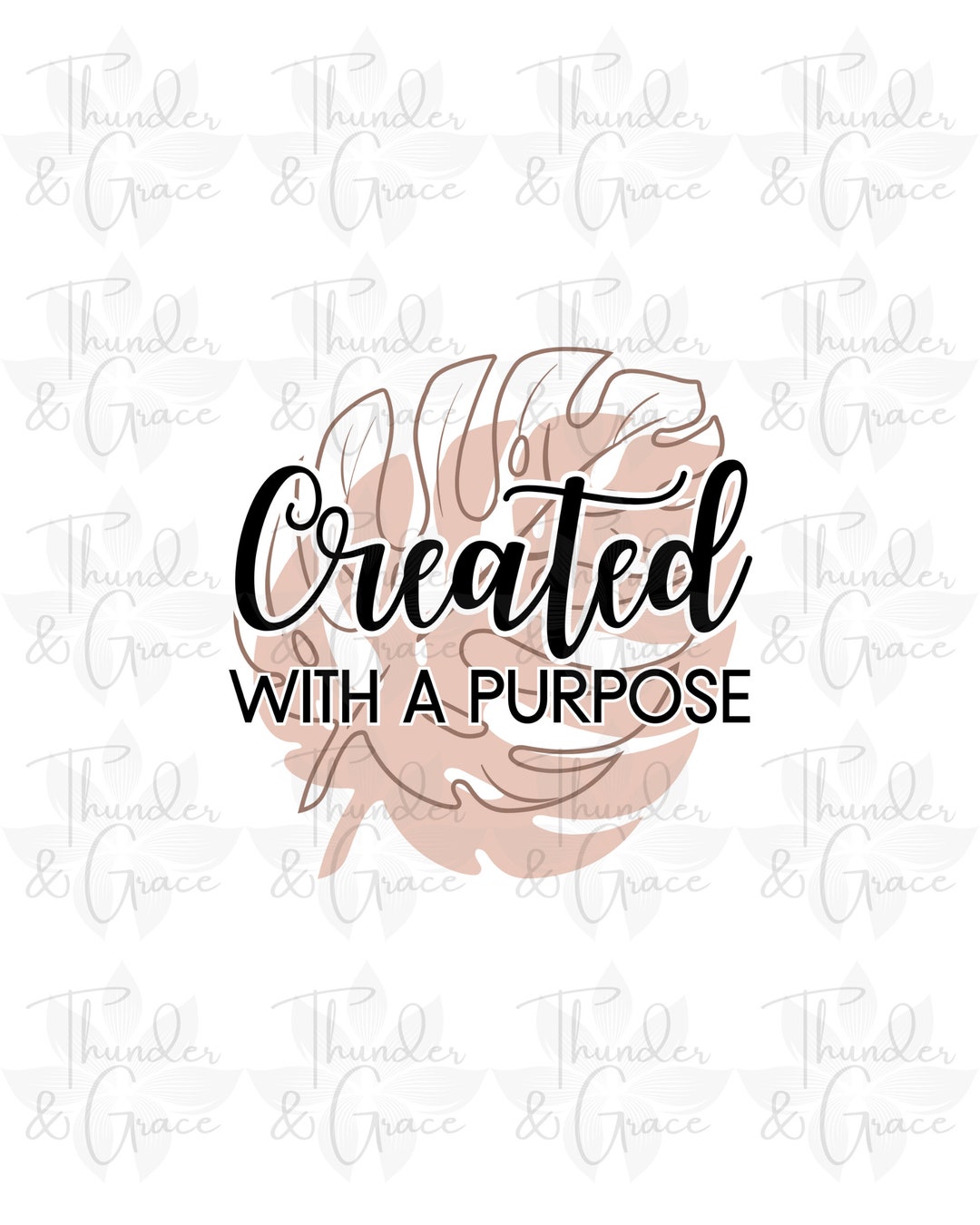 Created With A Purpose PNG, Christian Saying, Inspirational Printable ...