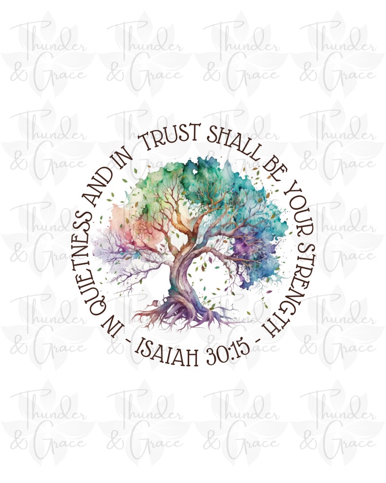 Isaiah 30:15 PNG, Tree of Life, Inspirational Printable, Faith Wall Art ...
