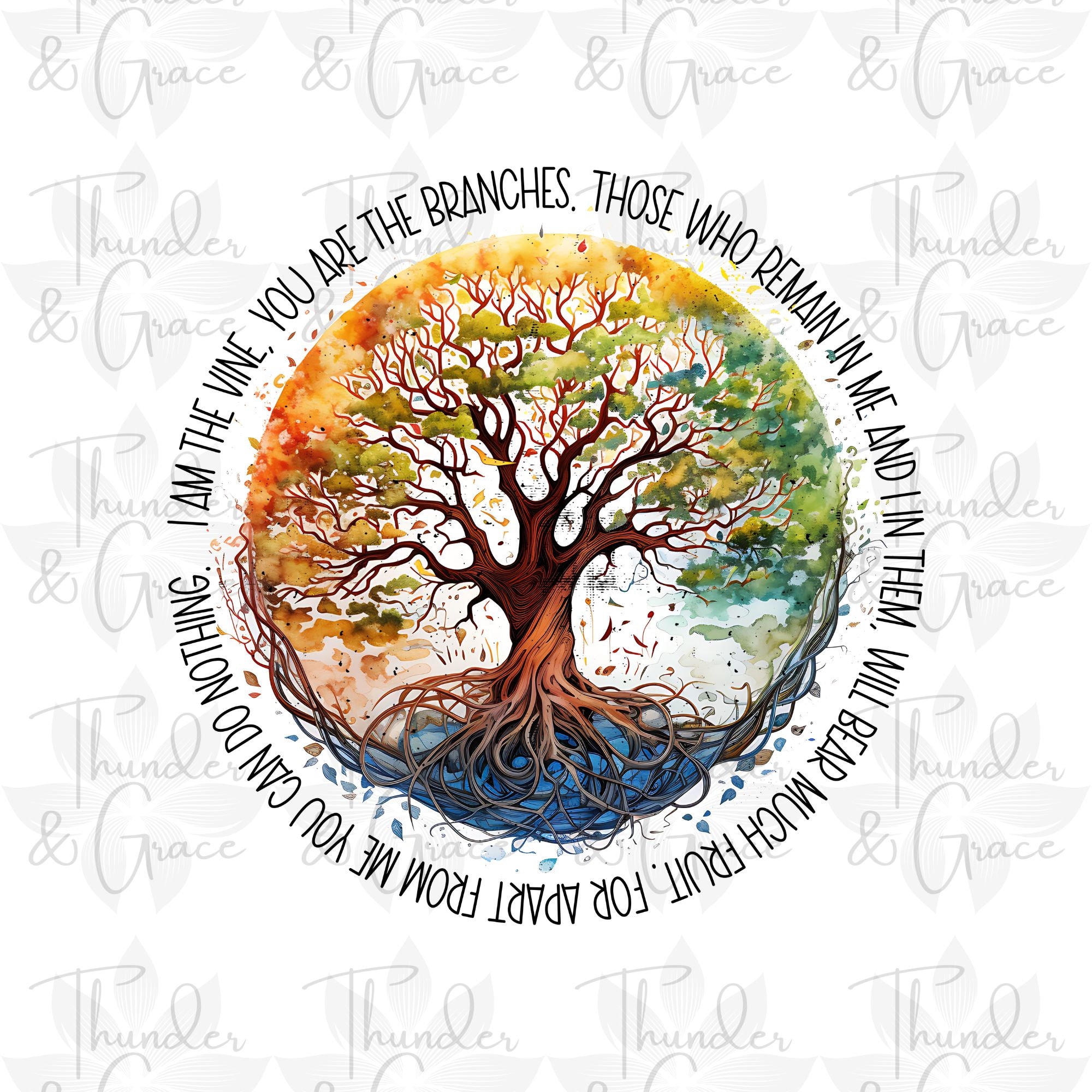 I Am the Vine PNG, Tree of Life, Bible Png, Christian Print, Faith Wall ...
