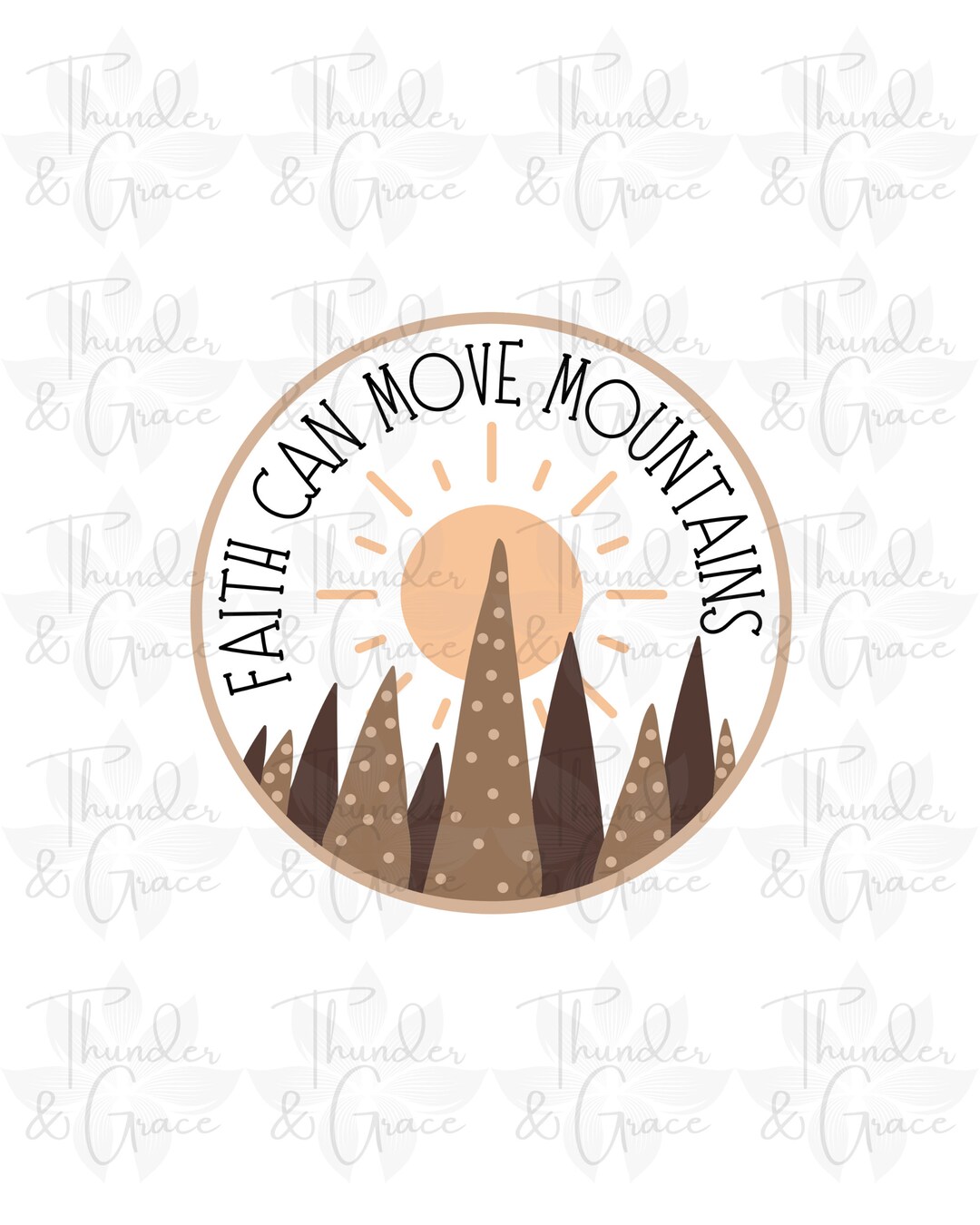 Faith Can Move Mountains PNG, Boho Mountain Sunset, Inspirational ...