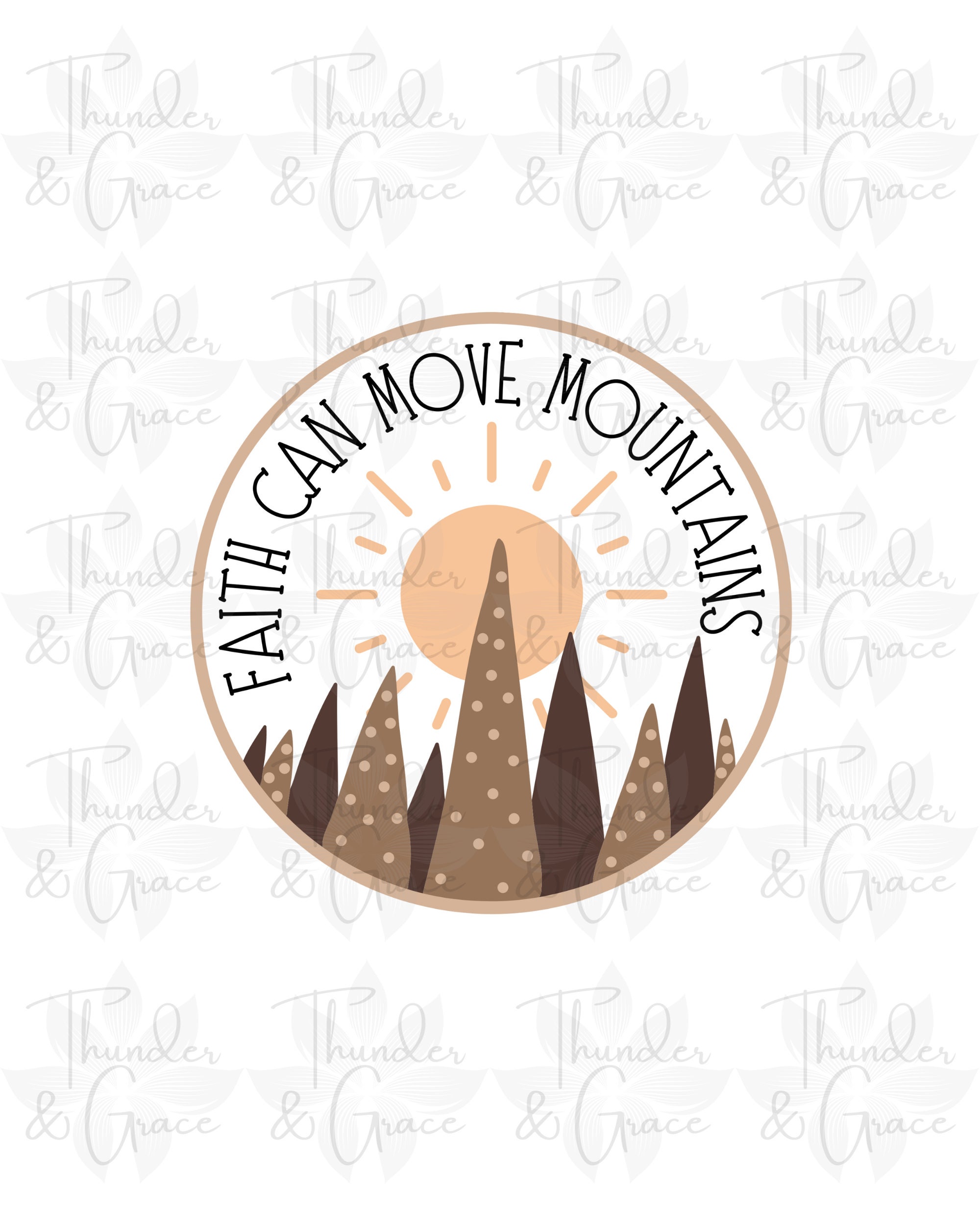 Faith Can Move Mountains PNG Boho Mountain Sunset - Etsy