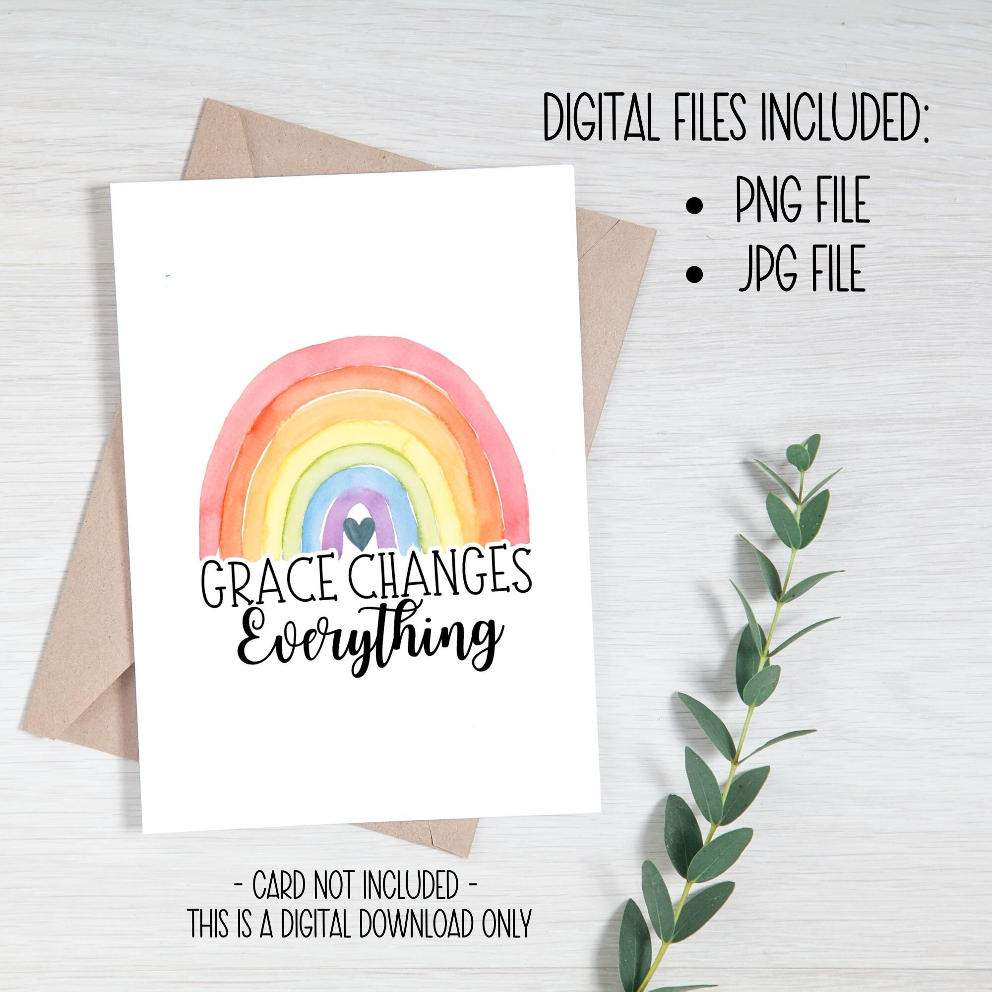 Grace Changes Everything PNG, Grace Upon Grace, Rainbow Printable ...