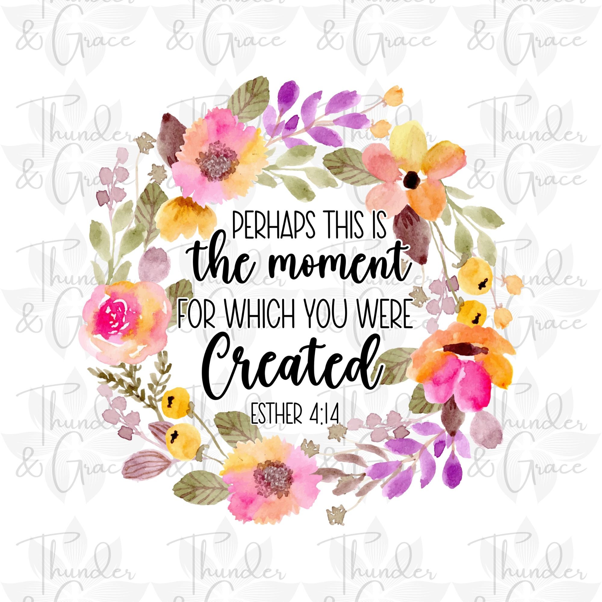 Esther 4:14 PNG, Women of the Bible, Inspirational Printable, Faith ...