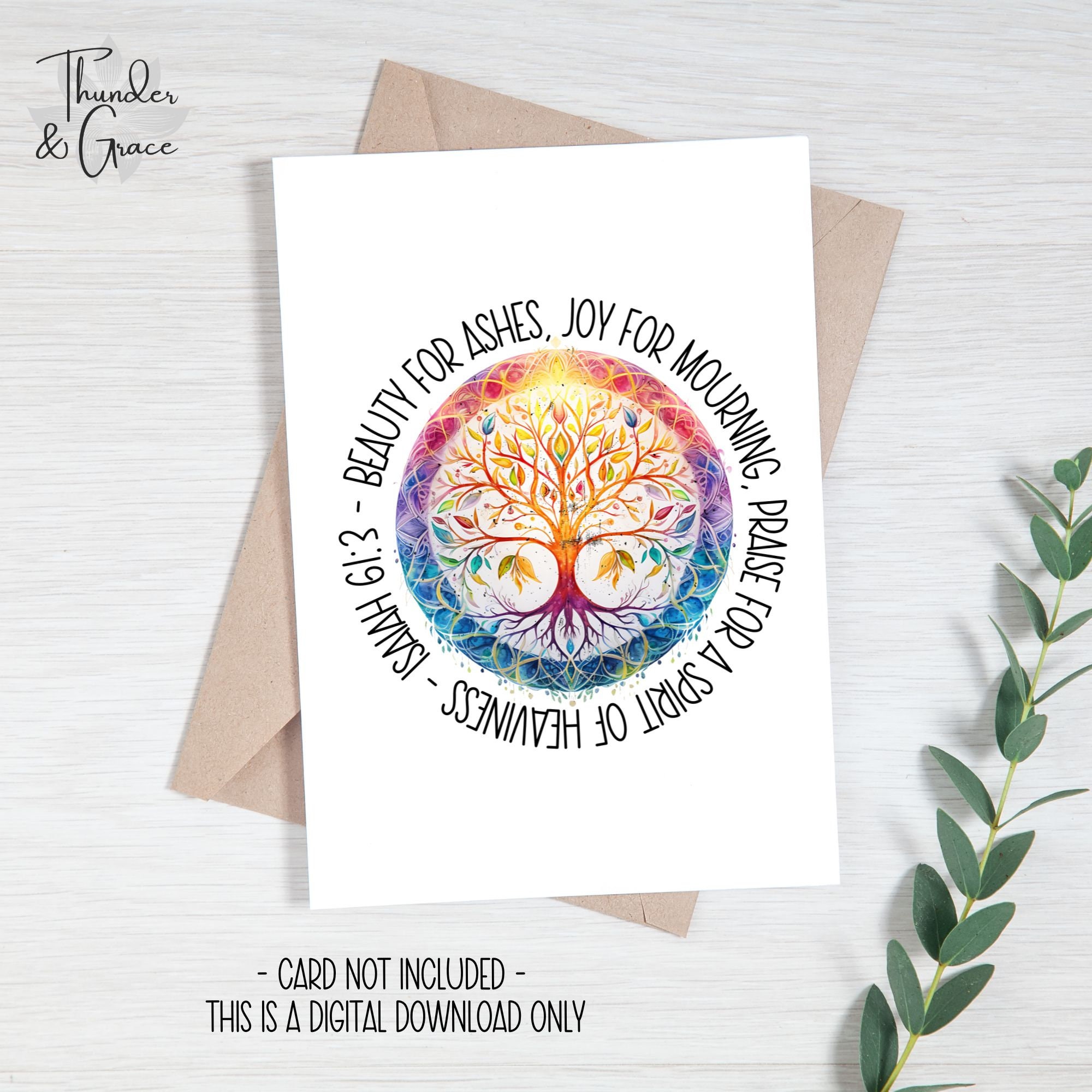 Beauty for Ashes PNG, Rainbow Mandala, Tree of Life, Inspirational ...